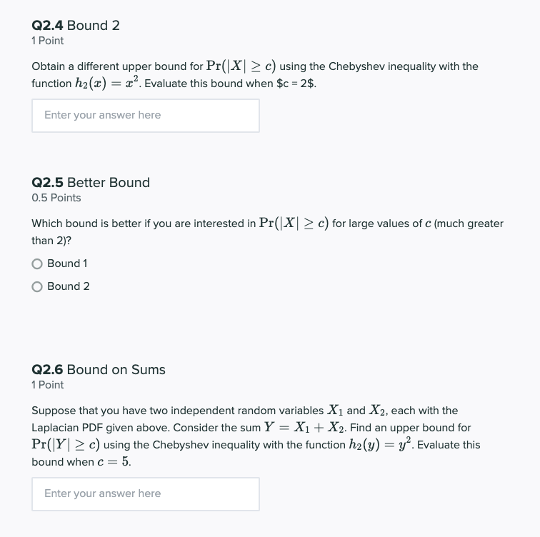 Solved Q2 Inequalities 5 Points Let X be a Laplacian random | Chegg.com