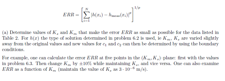Solved N 1/P ERR = 1h(xi) – hmeas(23)||| - rua (por) (a) | Chegg.com