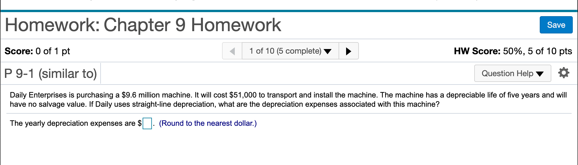 Solved Homework Chapter 9 Homework Save Score 0 Of 1 Pt 1