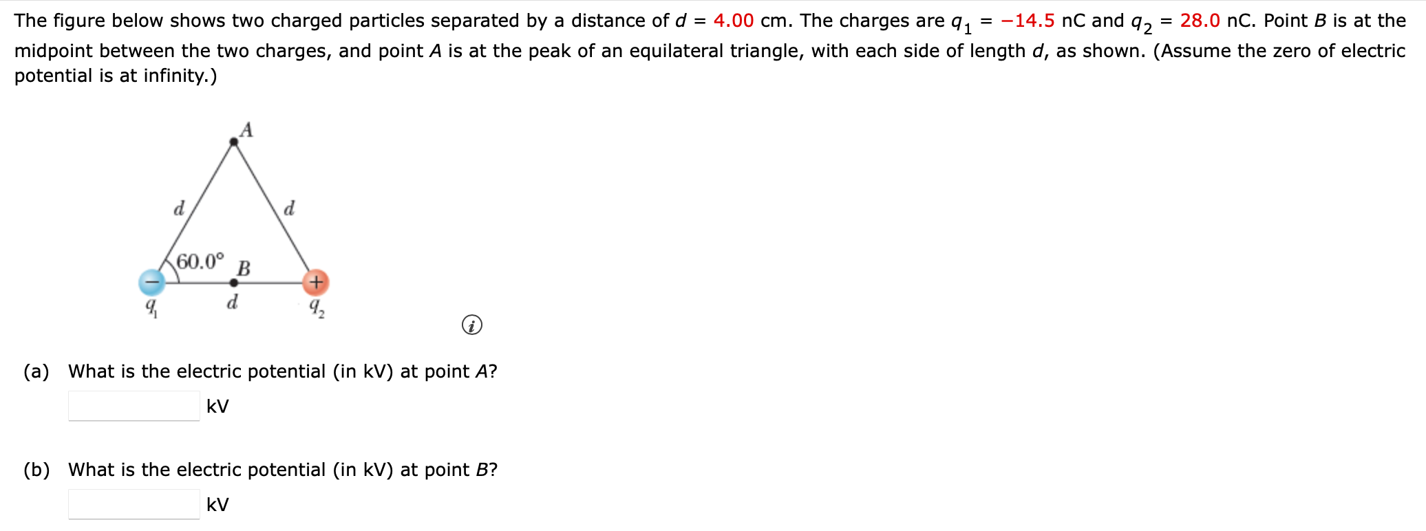 Solved The figure below shows two charged particles | Chegg.com