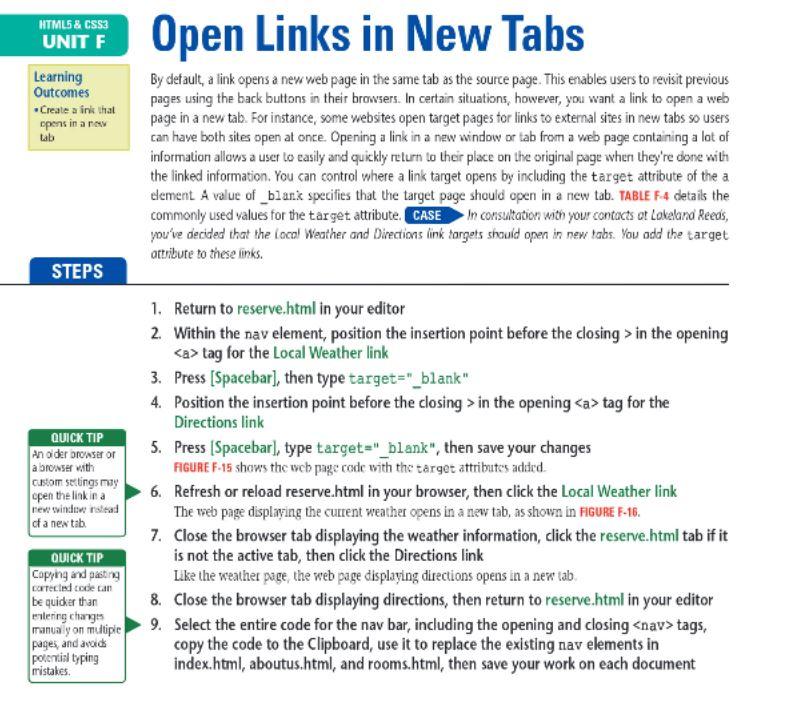 HTML5 & CSS3 UNIT F Style Multiple Link States | Chegg.com