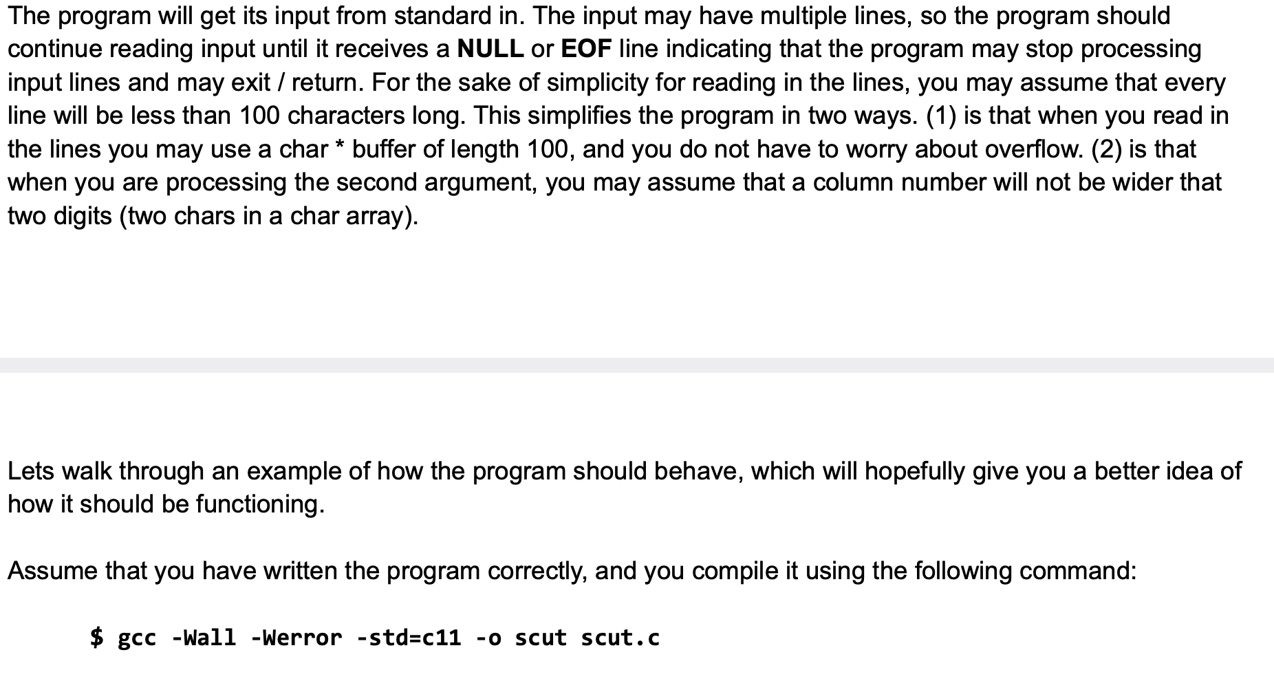 You should write a C program named scut.c. This | Chegg.com
