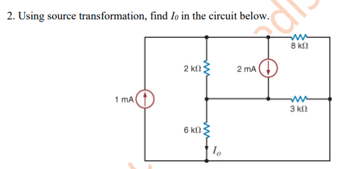 Solved 2. Using source transformation, find Io in the | Chegg.com