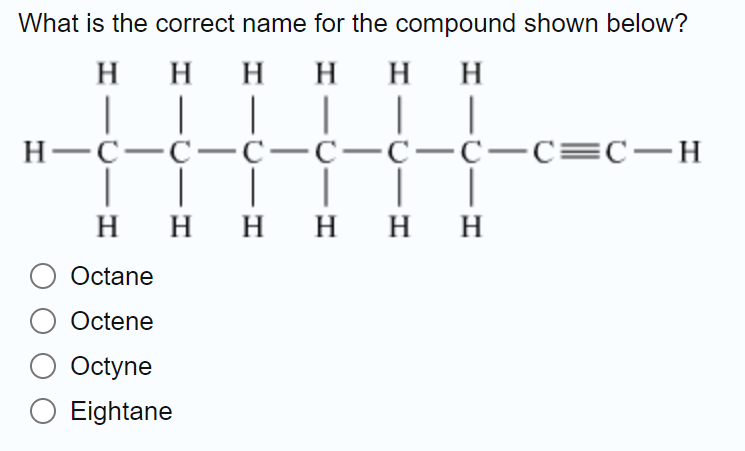 Solved What is the correct name for the compound shown | Chegg.com