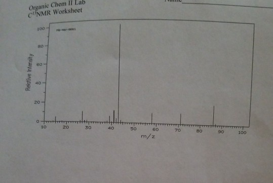 Solved Organic Chem Il Lab Name C'NMR Worksheet Formula: | Chegg.com