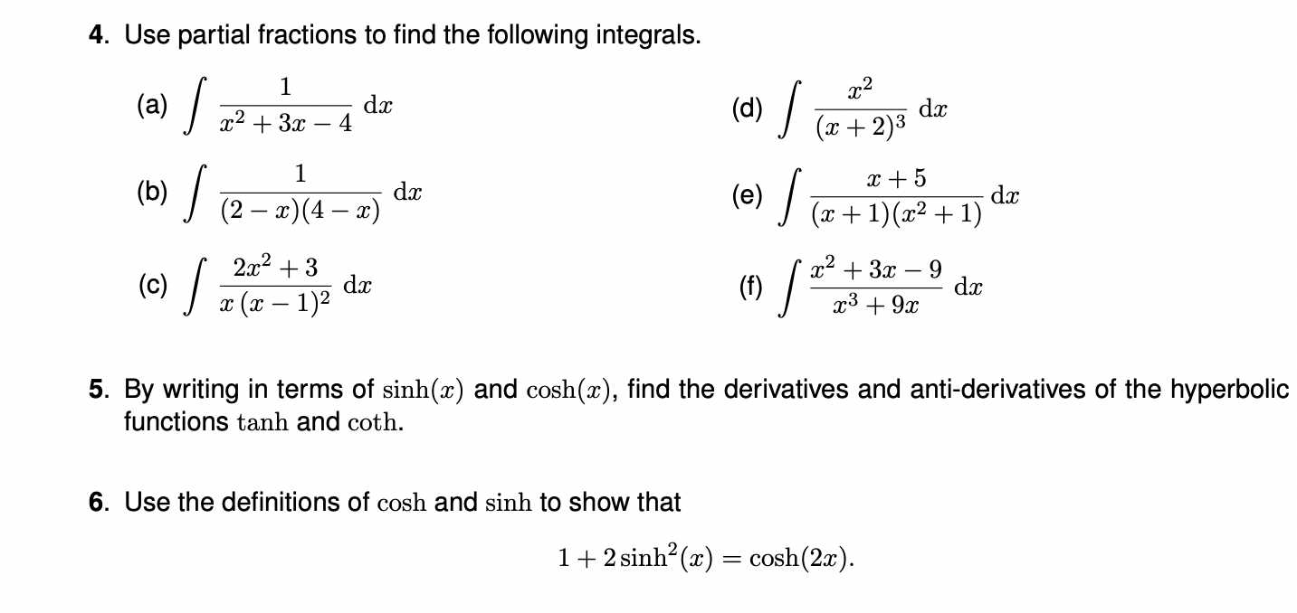 Solved 1. Find the following indefinite integrals by making | Chegg.com