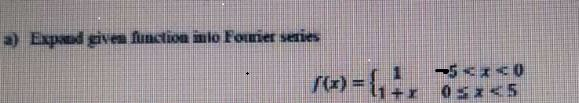 Solved a) Expand given function mio Fourier series 16x)={1. | Chegg.com