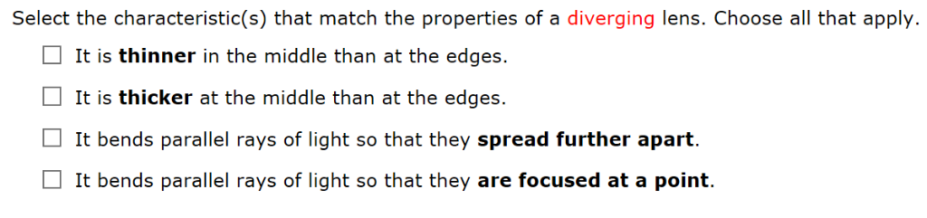 Solved Select the characteristic(s) that match the | Chegg.com