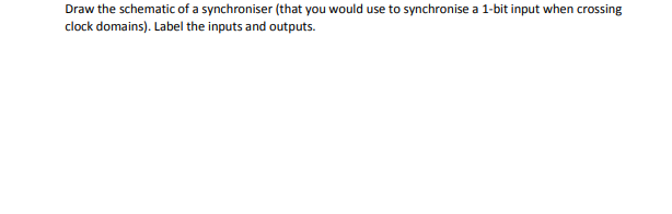 Solved Draw the schematic of a synchroniser (that you would | Chegg.com