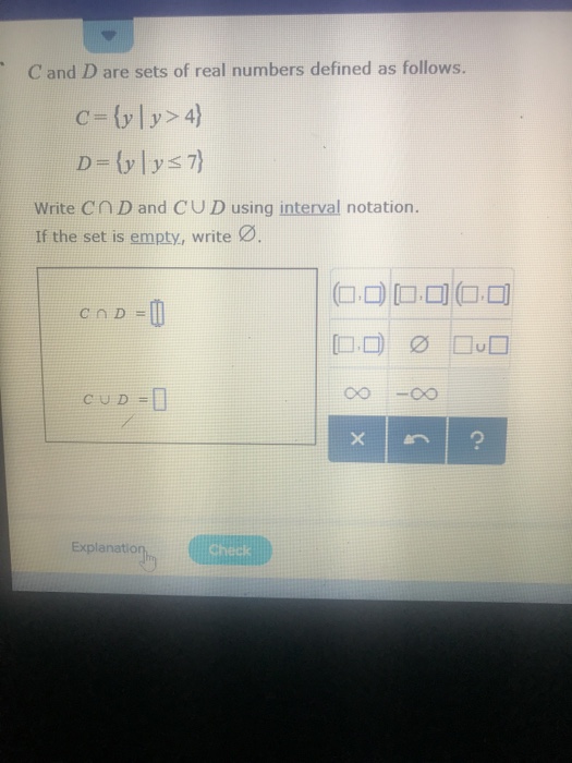 Solved C and D are sets of real numbers defined as follows. | Chegg.com