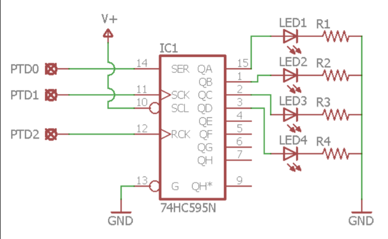 Solved Familiarize yourself with 74HC595 shift register and | Chegg.com