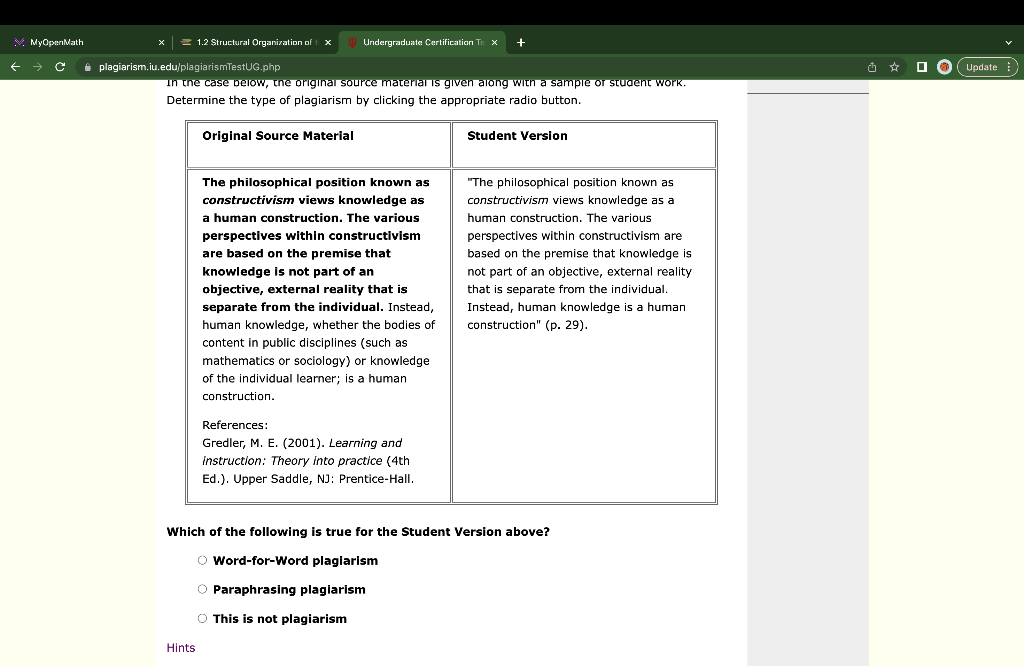 Solved In the case below, the original source material is | Chegg.com