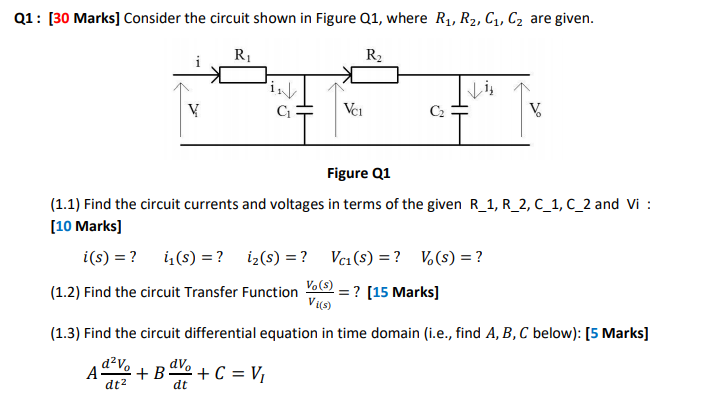 Solved A Q1: (30 Marks] Consider the circuit shown in Figure | Chegg.com