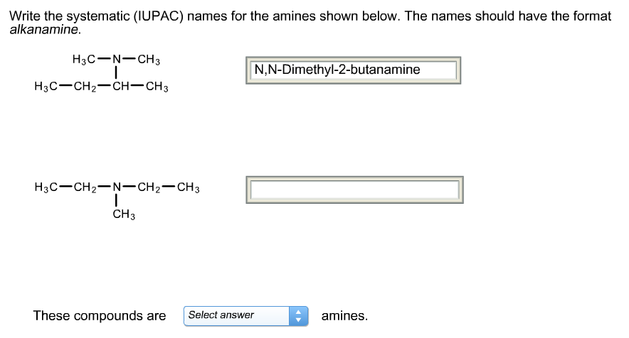 Solved Write the systematic (IUPAC) names for the amines | Chegg.com