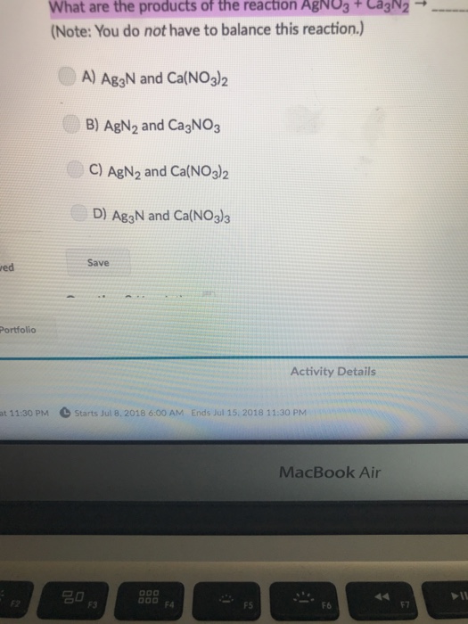 Solved What are the products of the reaction AgNO3 Ca3N2 | Chegg.com