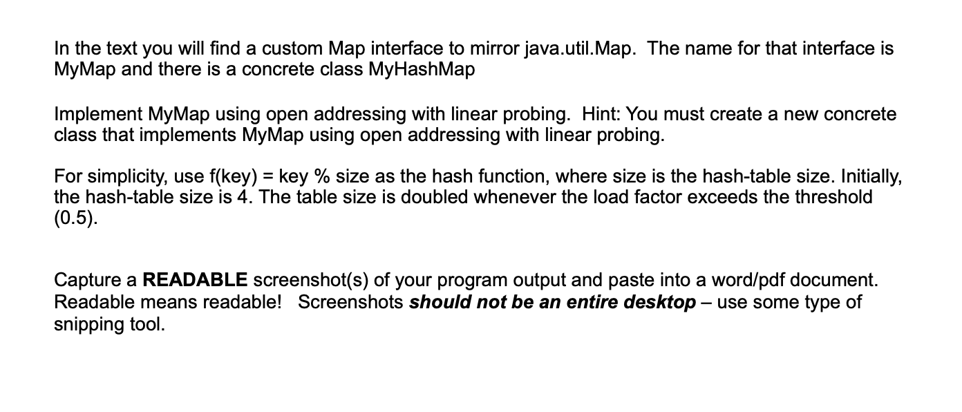 Solved In The Text You Will Find A Custom Map Interface To 3720