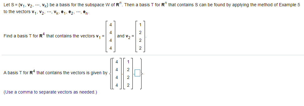 Solved Let S = {V1, V2, ..., Vk} be a basis for the subspace | Chegg.com