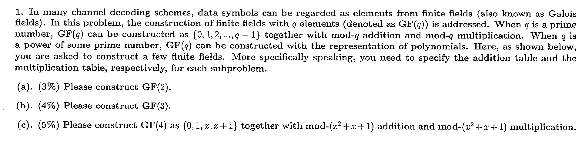 1. In many channel decoding schemes, data symbols can | Chegg.com