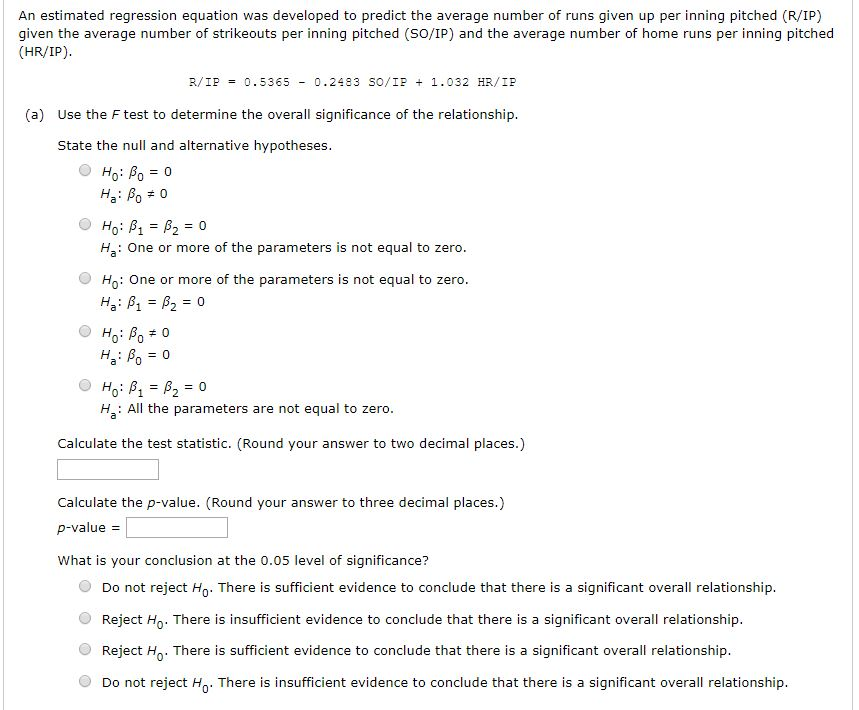 Solved An estimated regression equation was developed to | Chegg.com