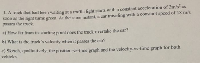 Solved A truck that had been waiting at a traffic light | Chegg.com