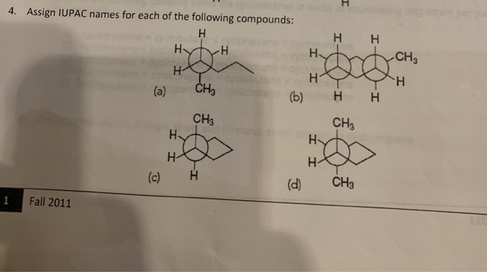 Solved Assign IUPAC names for each of the following | Chegg.com