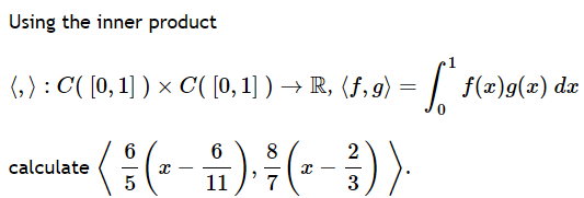Solved Using the inner product | Chegg.com