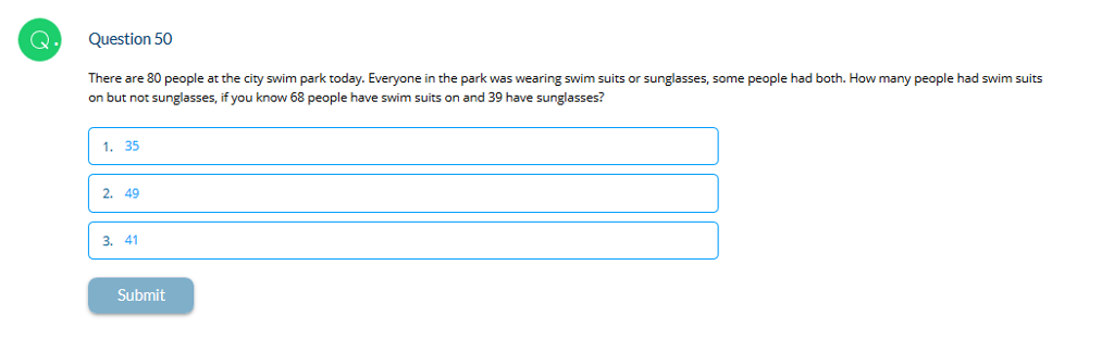 Solved Question 50 There are 80 people at the city swim park | Chegg.com