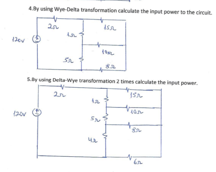 Solved 4.By using Wye-Delta transformation calculate the | Chegg.com