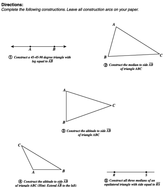 Solved Directions:Complete the following constructions. | Chegg.com Solved Directions:Complete the following constructions. | Chegg.com