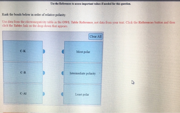 Solved Rank the bonds below in order of relative polarity | Chegg.com