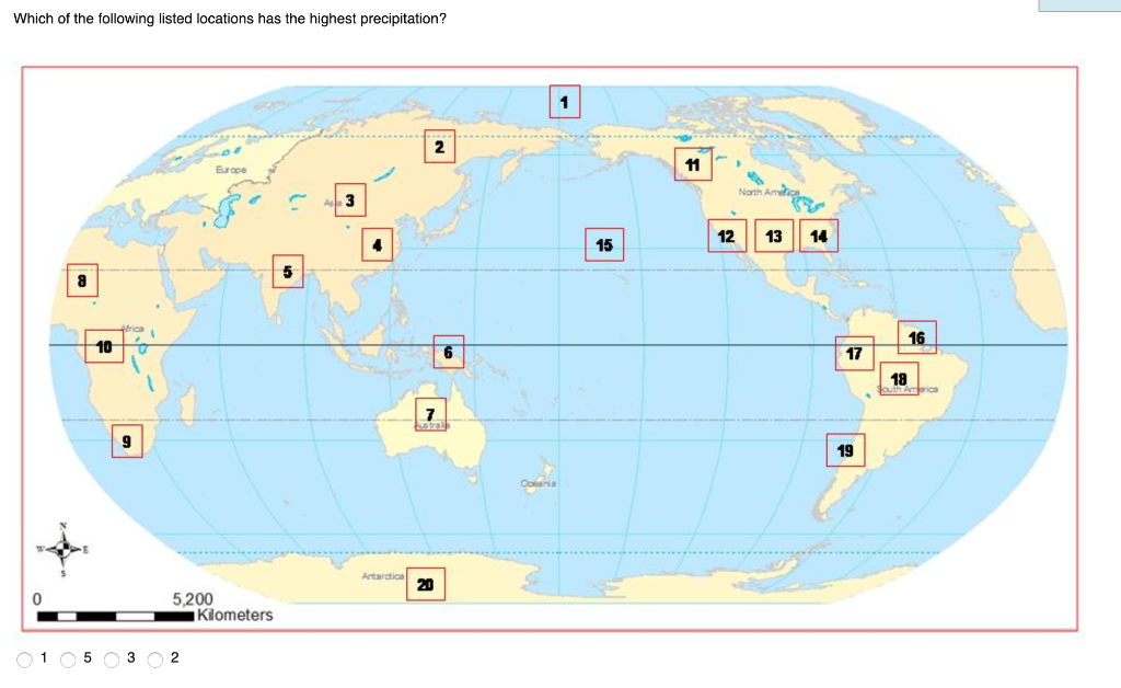 Solved Which of the following listed locations has the | Chegg.com