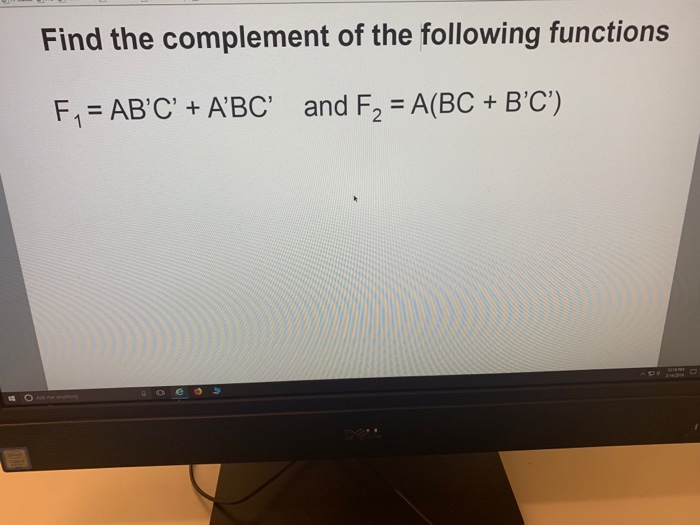 Solved Find the complement of the following functions Fi | Chegg.com