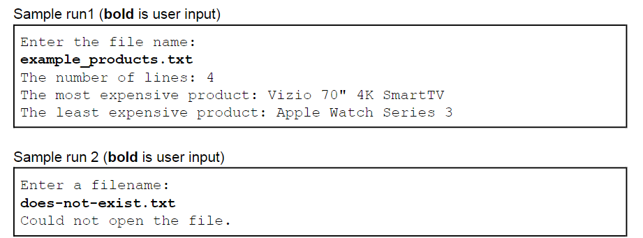 Solved Sample file(example_products.txt): Nintendo Switch, | Chegg.com