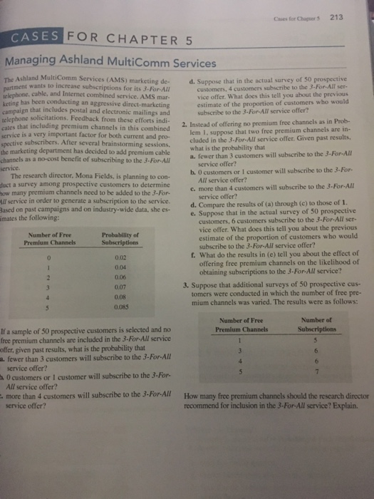 Solved Cases for Chapser 213 CASES FOR CHAPTER 5 Managing | Chegg.com