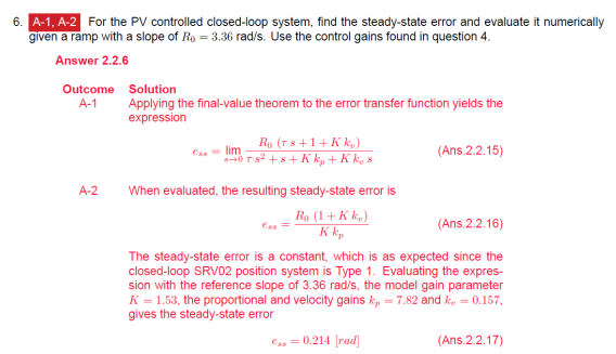 6. A-1, A-2 For the PV controlled closed-loop system, | Chegg.com