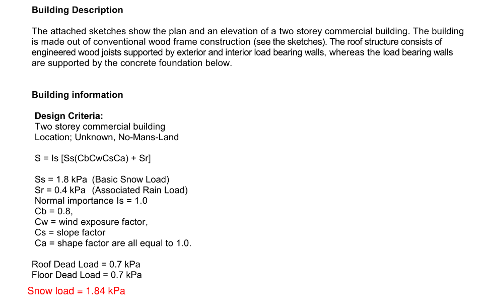 Solved To design the principal structural elements for this | Chegg.com