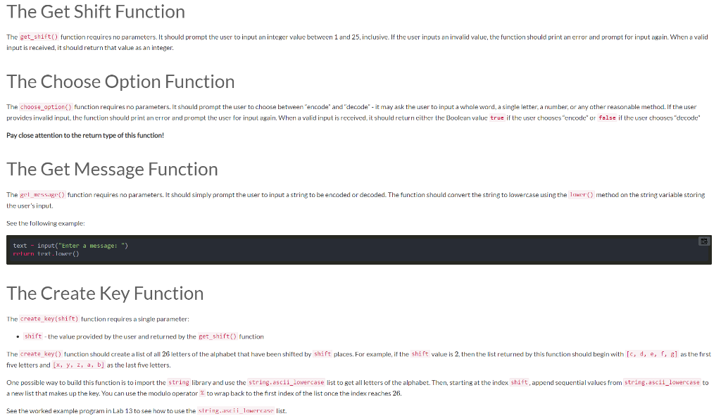 Solved The Encode Function The encode function requires two | Chegg.com