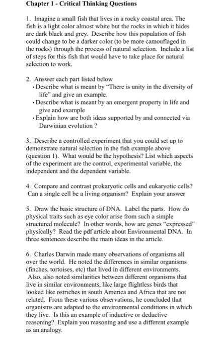 Critical Thinking Questions And Answers