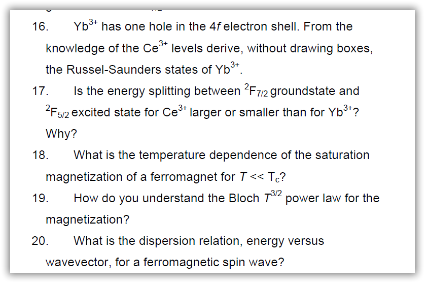 Solved 16. Yb* has one hole in the 4f electron shell. From | Chegg.com