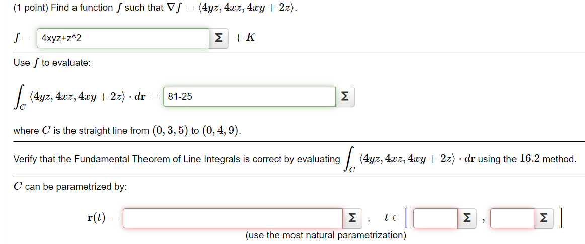 (1 point) Find a function f such that | Chegg.com