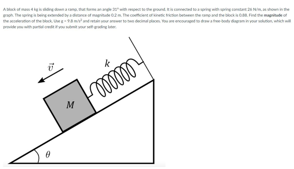 Solved A block of mass 4 kg is sliding down a ramp, that | Chegg.com
