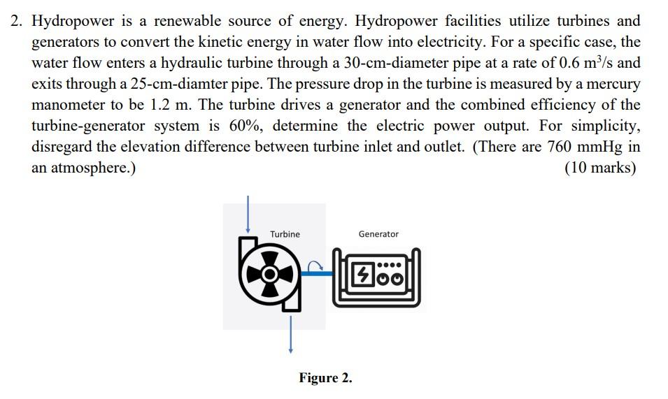Solved 2. Hydropower is a renewable source of energy. | Chegg.com
