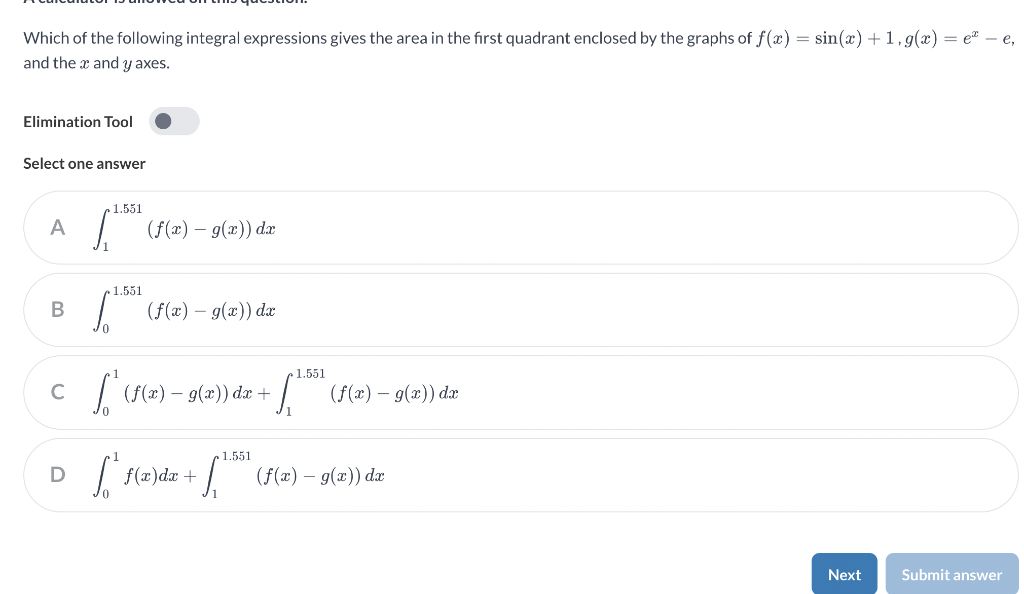 Solved Which of the following integral expressions gives the | Chegg.com