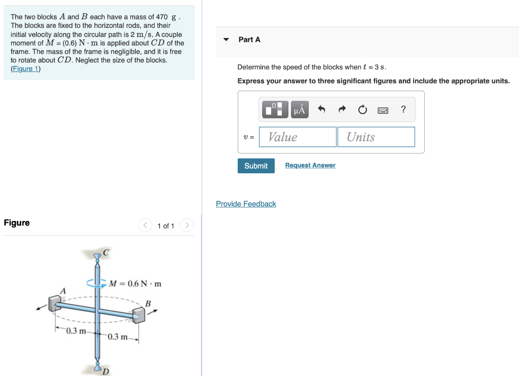 Solved v Part A The two blocks A and B each have mass of 470 | Chegg.com