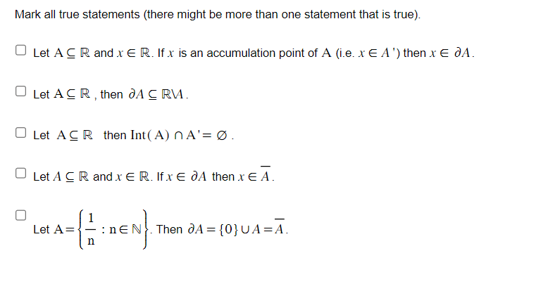 Solved Mark all true statements (there might be more than | Chegg.com