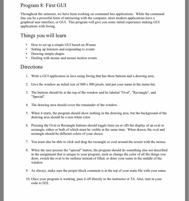 Solved Java program using GUI If someone can | Chegg.com