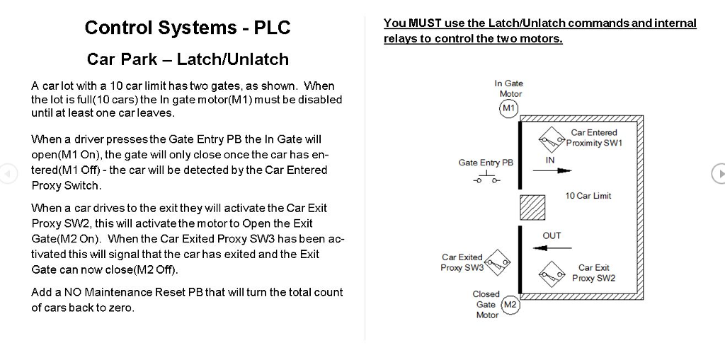 Solved Control Systems - PLC You MUST use the Latch/Unlatch | Chegg.com