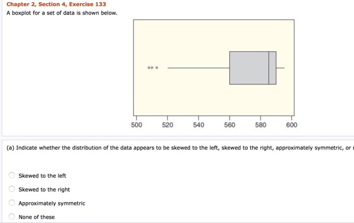 Solved Chapter 2, Section 4, Exercise 133 A boxplot for a | Chegg.com