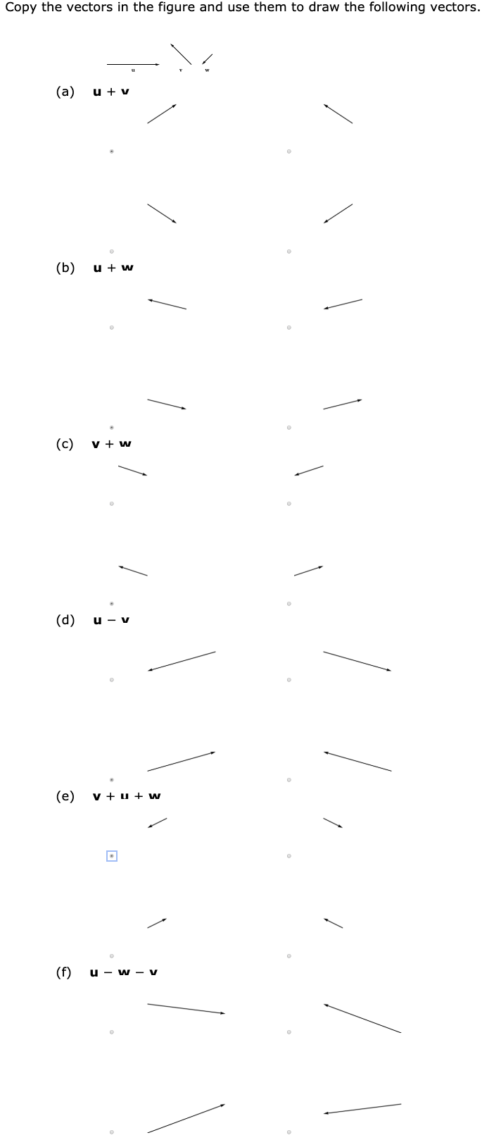 Solved Copy the vectors in the figure and use them to draw | Chegg.com