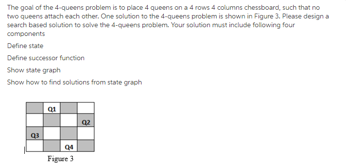 Solved The goal of the 4-queens problem is to place 4 queens | Chegg.com